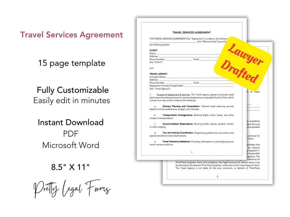 Travel Services Agreement Travel Agency Terms and Conditions Travel ...