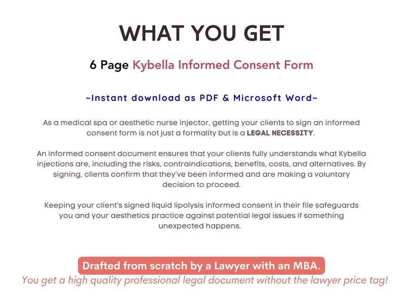 Kybella Informed Consent Form Kybella Injections Consent Template ...