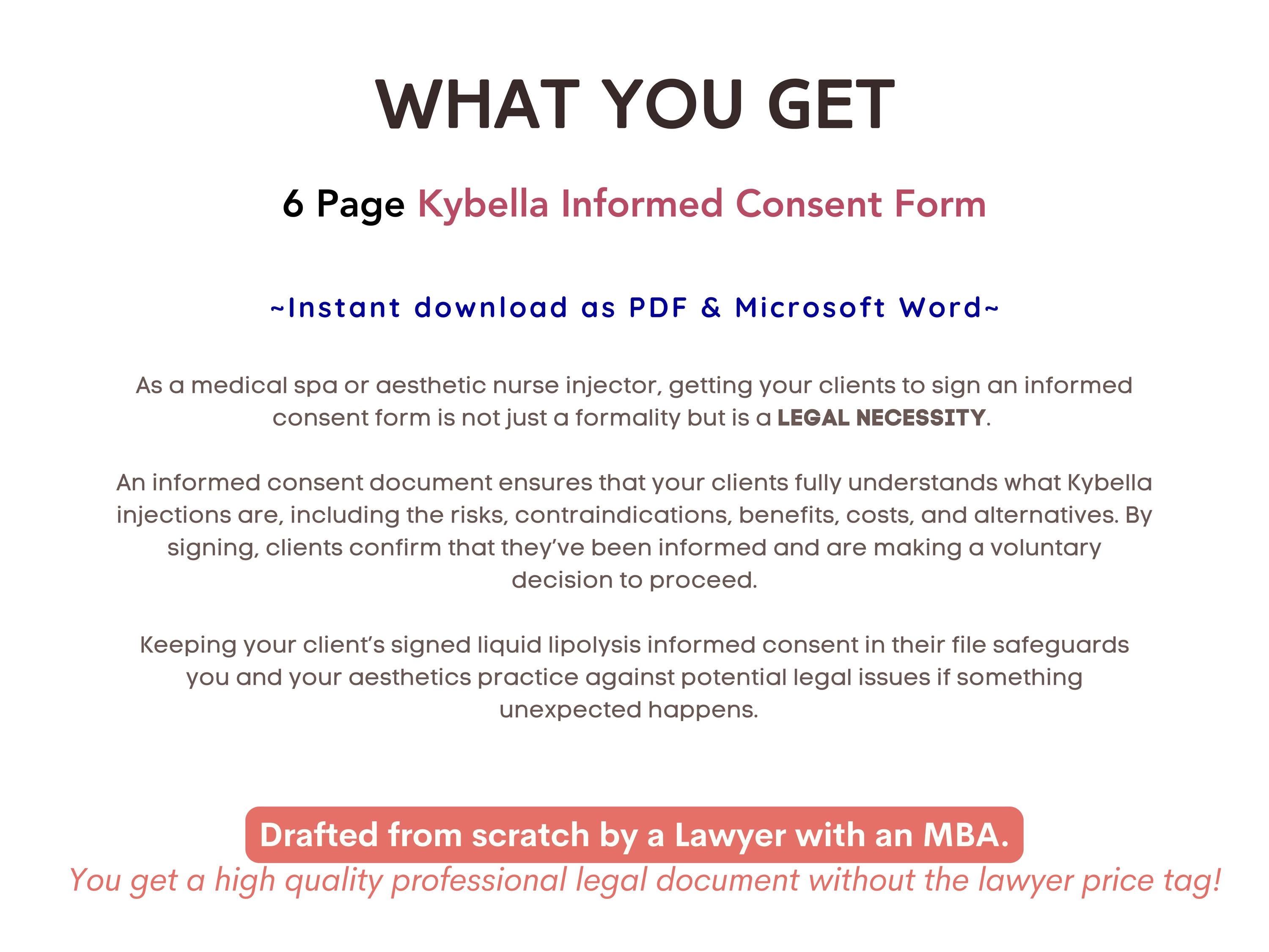Kybella Informed Consent Form Kybella Injections Consent Template ...