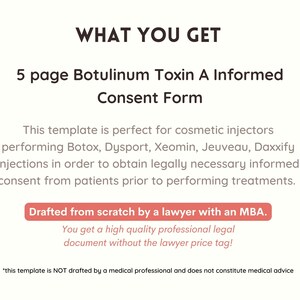 Botox Consent Form, Cosmetic Injector Informed Consent Form, Botulinum ...