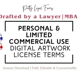 Limited Commercial Use Digital Download License Terms Template and ...