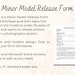 Minor Model Release Form, Photographer Child Model Release Form ...