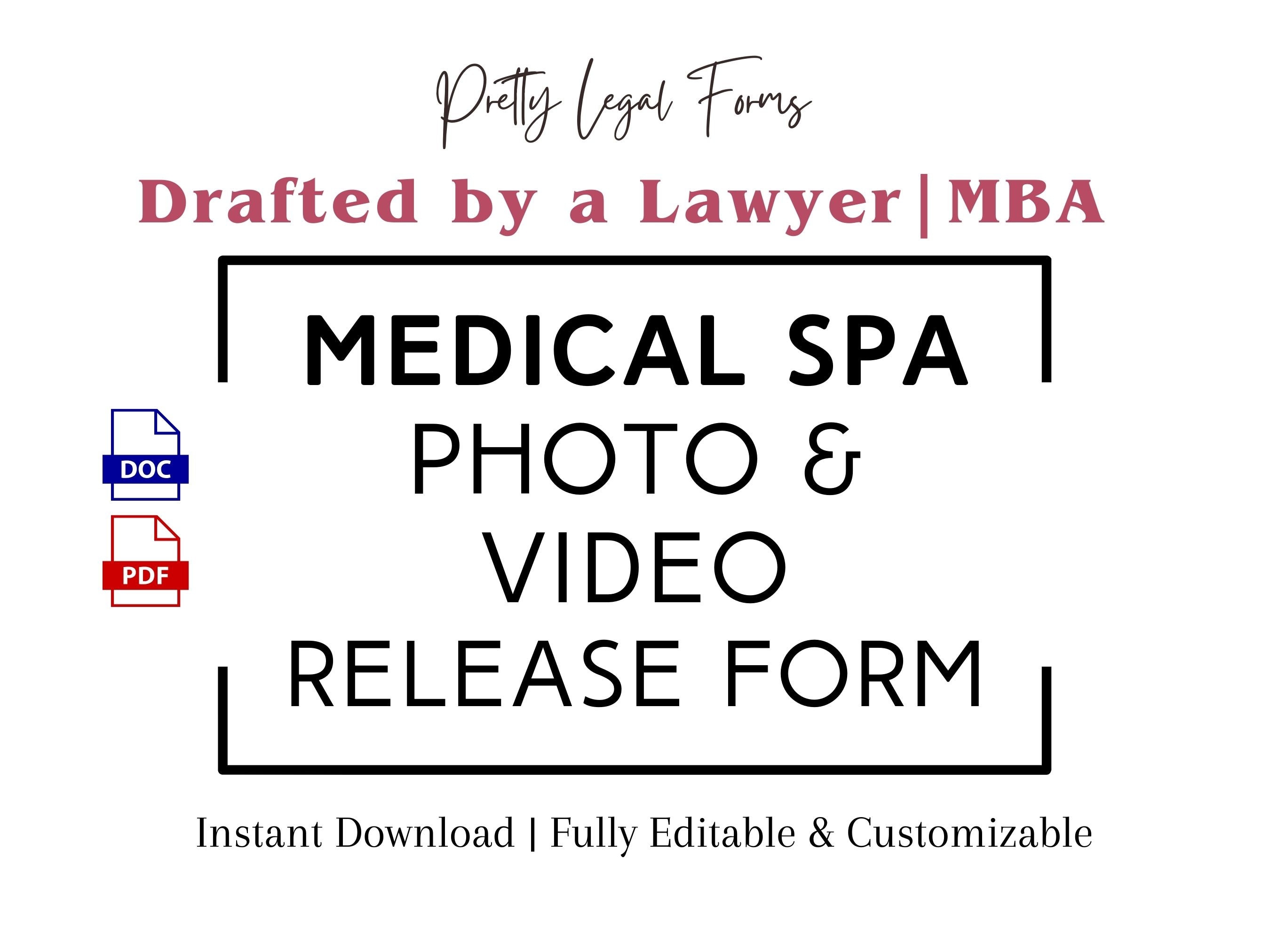 Med Spa Photo Video Release, Medical Spa Photo and Video Consent ...