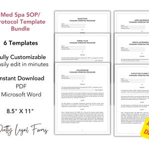 Medical Spa SOP Bundle Med Spa Protocols Aesthetic Injectable Policies ...