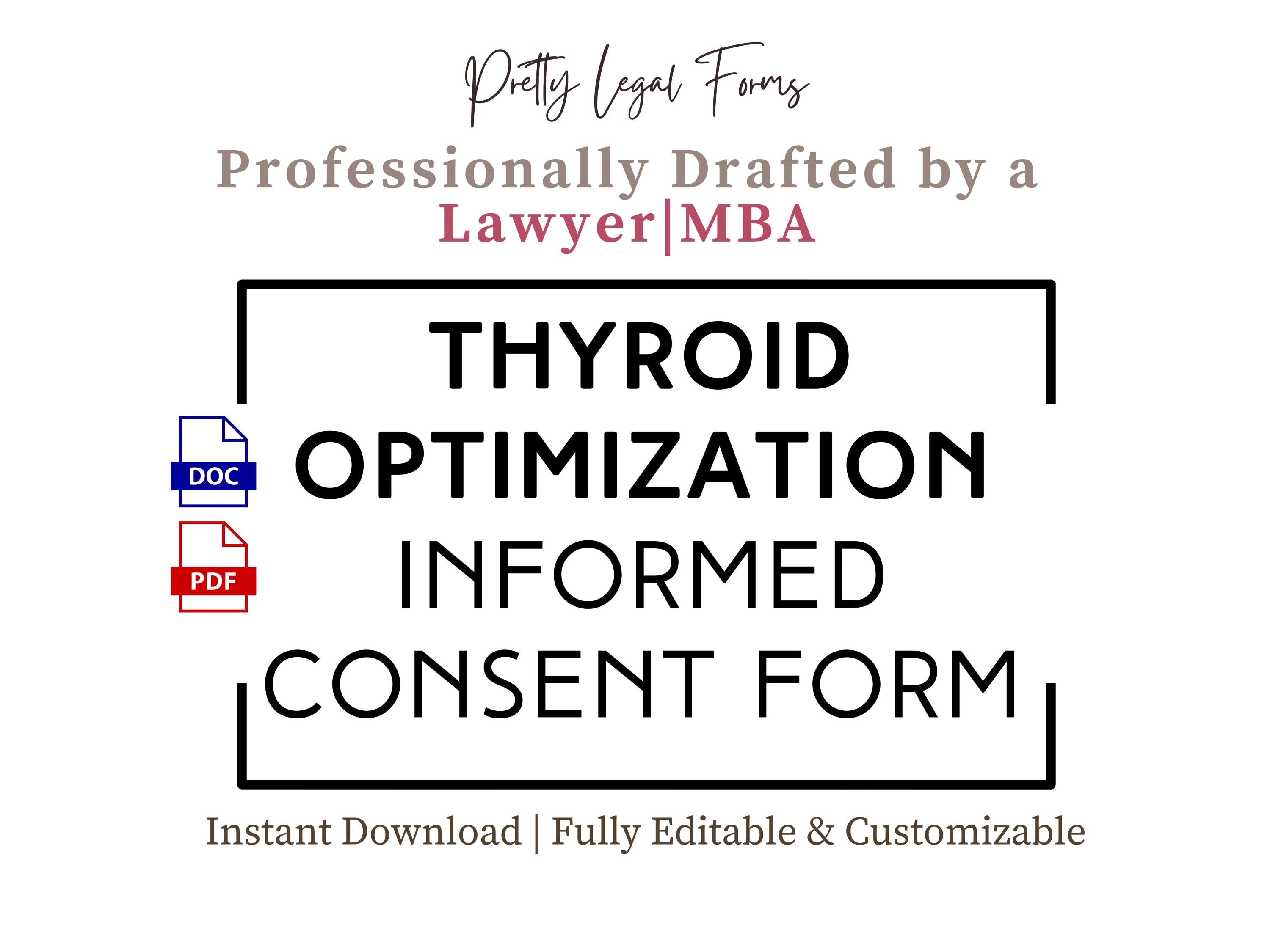 Thyroid Optimization Consent Form Thyroid HRT Informed Consent Template ...
