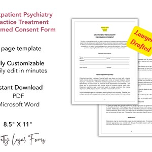 Psychiatry Consent Form Outpatient Psychiatry Treatment Informed ...