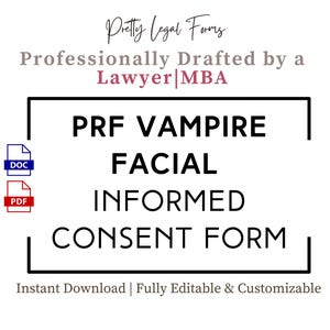 PRF Informed Consent Platelet Rich Fibrin Vampire Facial Consent PRF ...