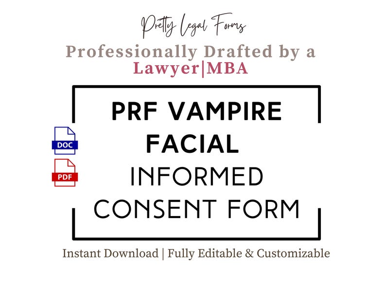 PRF Informed Consent Platelet Rich Fibrin Vampire Facial Consent PRF ...
