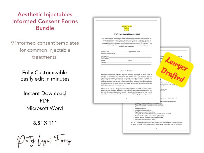 Aesthetic Injectables Consent Forms Bundle Medical Spa Forms Nurse ...