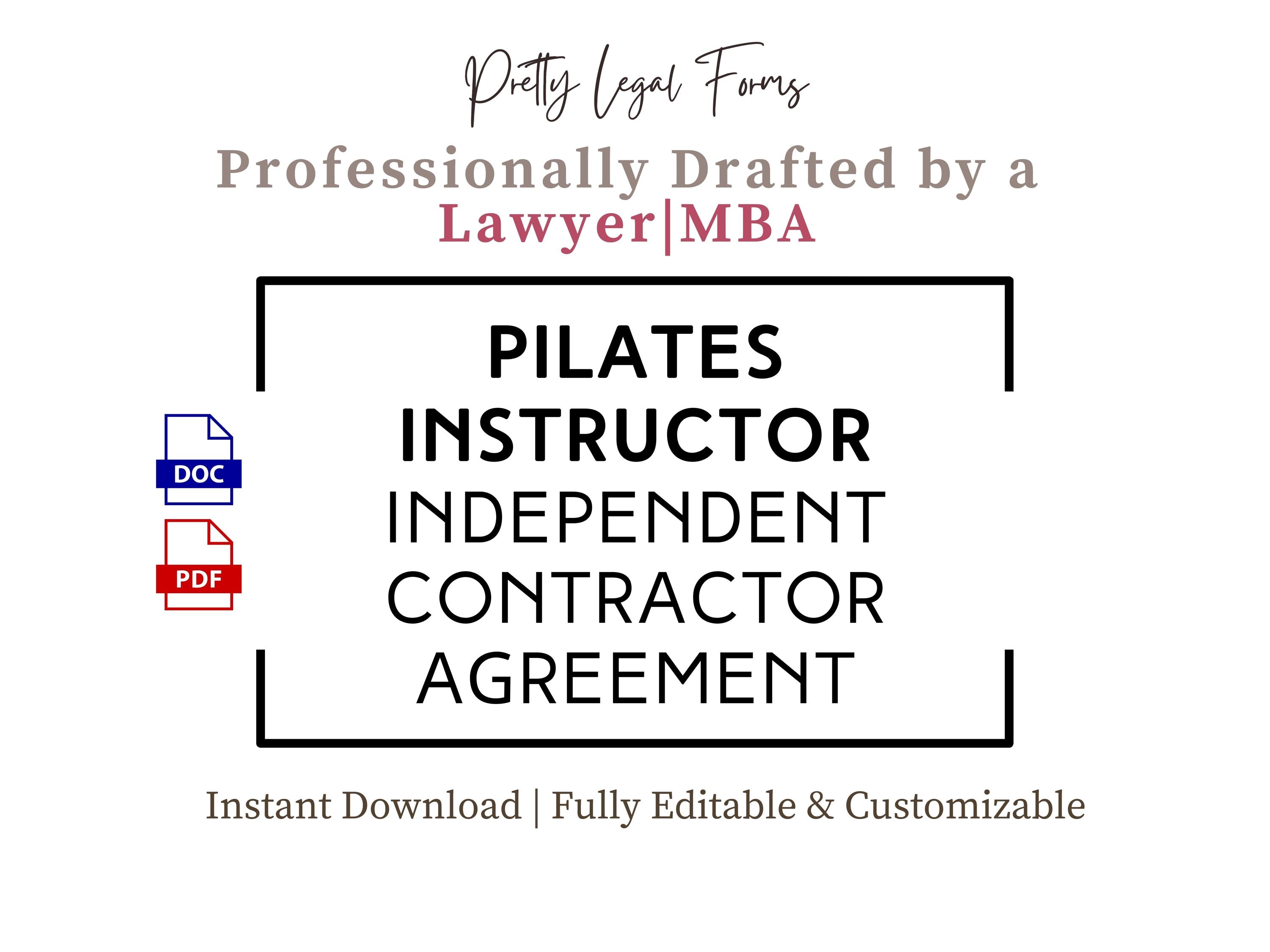 Pilates Instructor Contract 1099 Pilates Instructor Independent ...