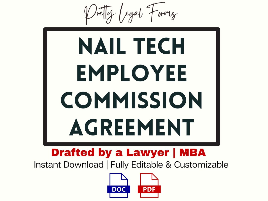 Nail Tech Commission Agreement Nail Salon Employee Commission Contract ...