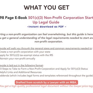 501c3 Non Profit Start up Guide Non-profit Corporation Templates ...