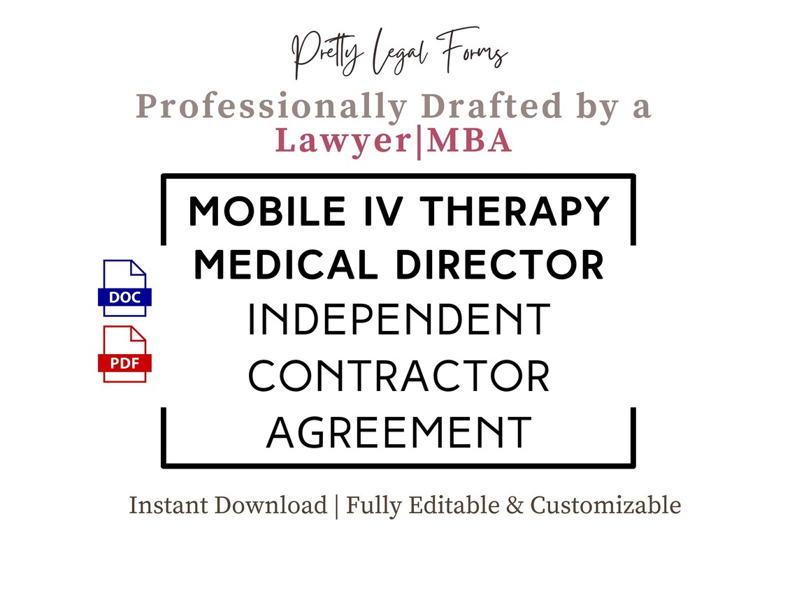 Mobile IV Therapy Medical Director Contract Concierge IV Infusion ...