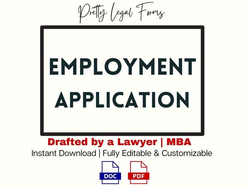 Employment Application Hiring Application Job Application Form for New ...