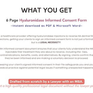 Hyaluronidase Consent Form HA Filler Reversal Hylenex Informed Consent ...
