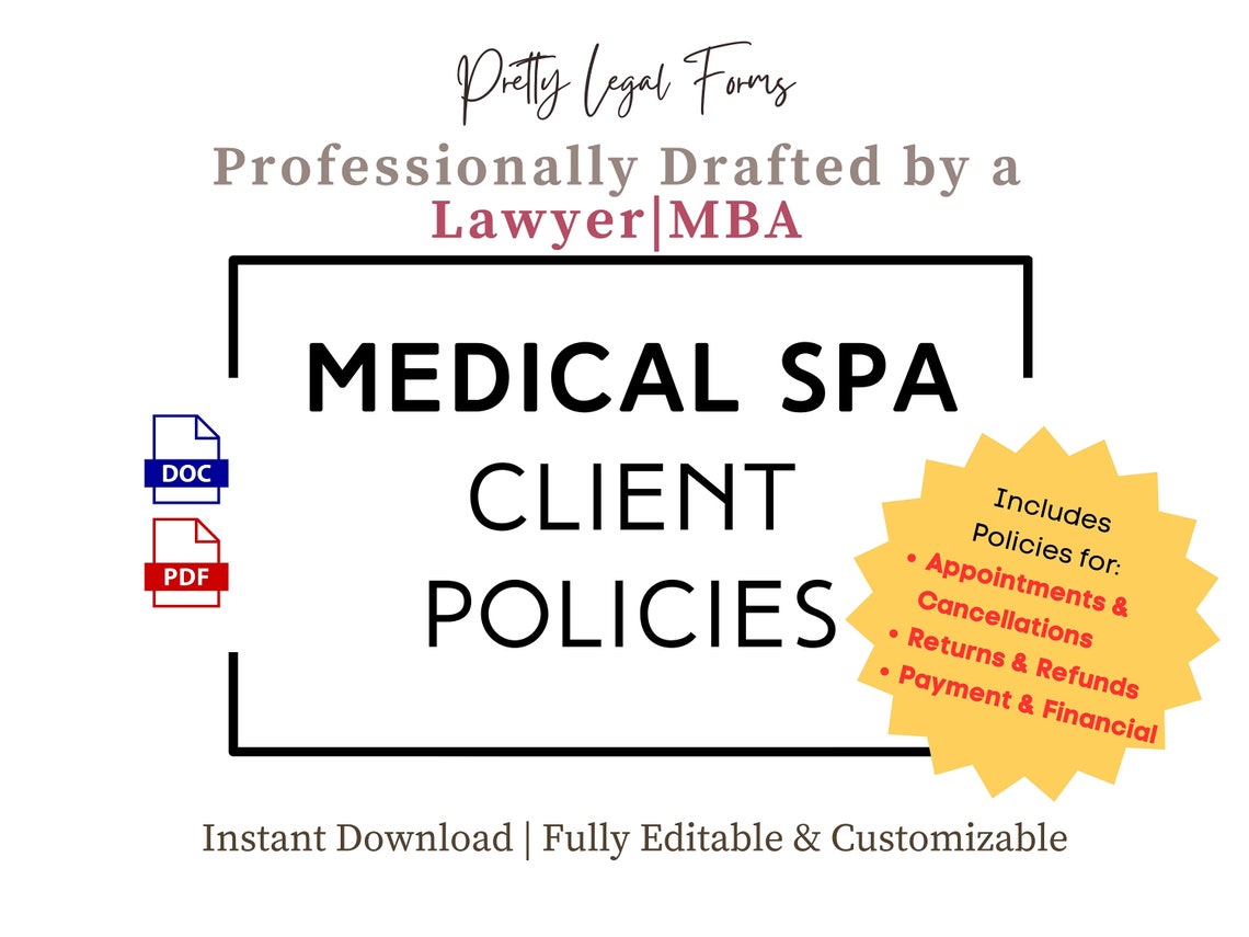 Medical Spa Policy Bundle, Med Spa Client Policies, Medical Spa ...