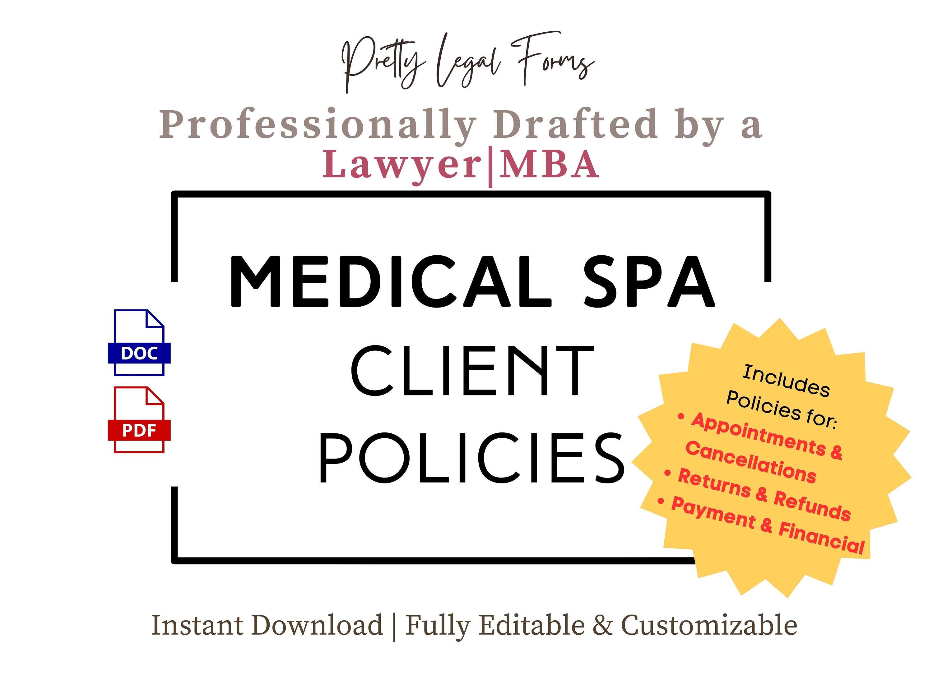 Medical Spa Policy Bundle, Med Spa Client Policies, Medical Spa ...