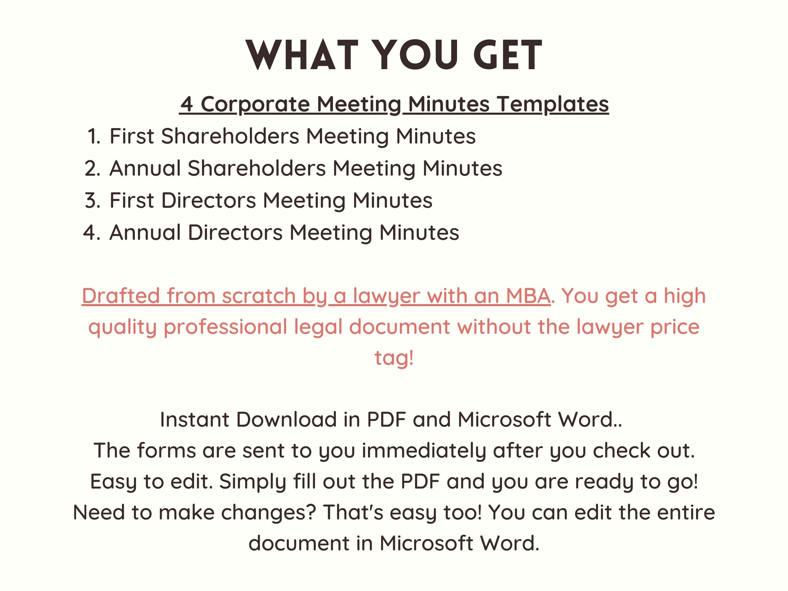 Corporate Meeting Minutes | Shareholder First and Annual Meeting ...