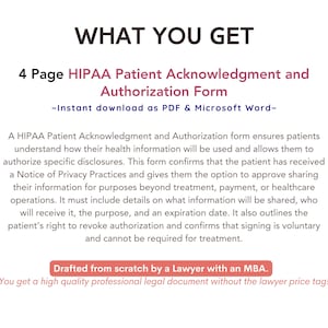 HIPAA Consent Form Template HIPAA Acknowledgment of Privacy Notice ...