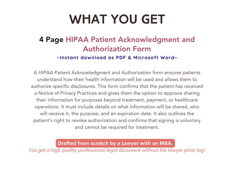 HIPAA Consent Form Template HIPAA Acknowledgment of Privacy Notice ...