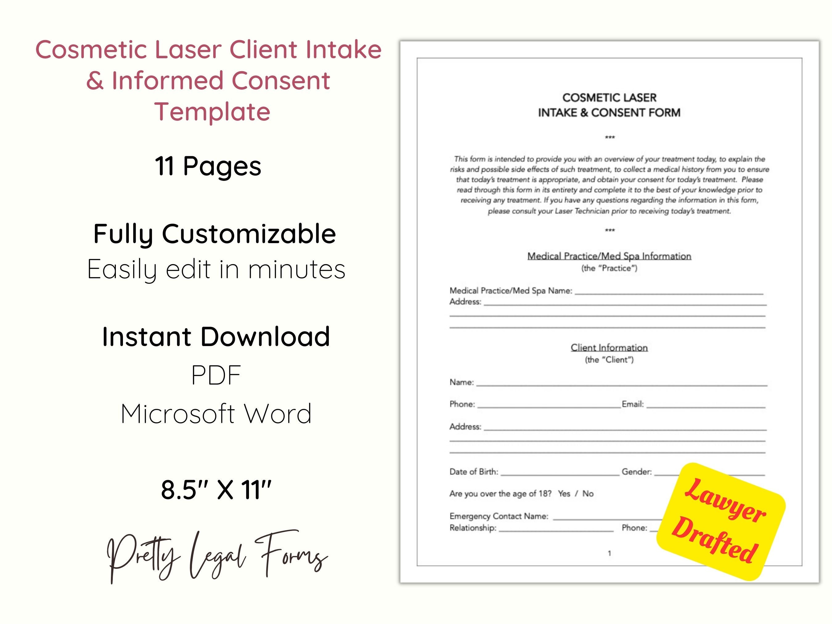 Laser Consent Form Cosmetic Laser Client Intake Form Laser Tech ...