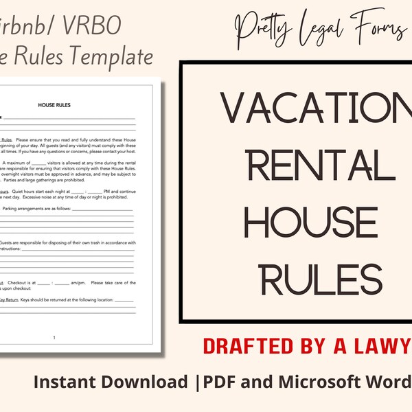 Airbnb House Rules - Etsy