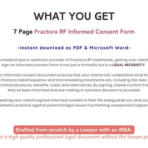 Fractora RF Informed Consent Form Facial Radio Frequency Consent ...