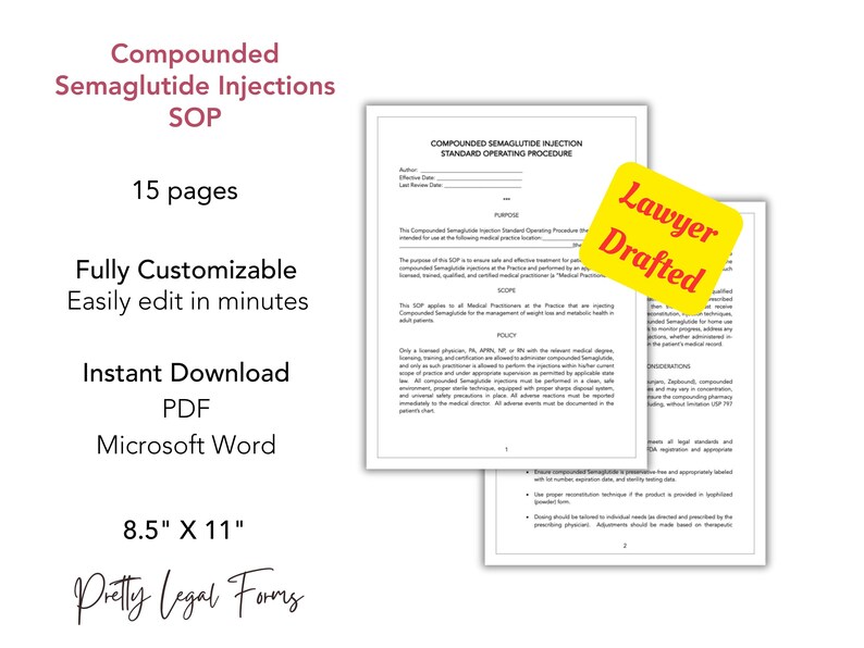 Compounded Semaglutide SOP Weight Loss Injections GLP-1 Protocol ...