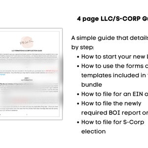 LLC Document Template Bundle S-corp Corporate Kit LLC Kit LLC Guide ...