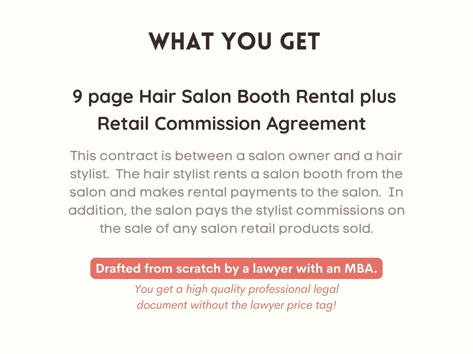 Salon Booth Rental Contract Template Hair Salon Chair Lease Agreement ...