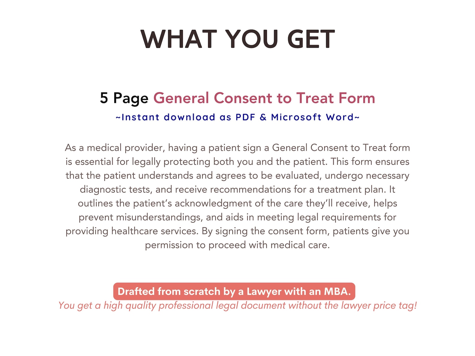 General Consent to Treat Form Internal Medical Practice Informed ...