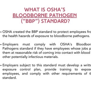 Bloodborne Pathogen Exposure Control Plan OSHA Compliance Medical Spa ...