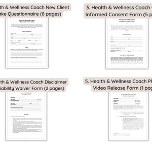 Wellness Coaching Forms Bundle Health Coach Template Bundle Holistic ...