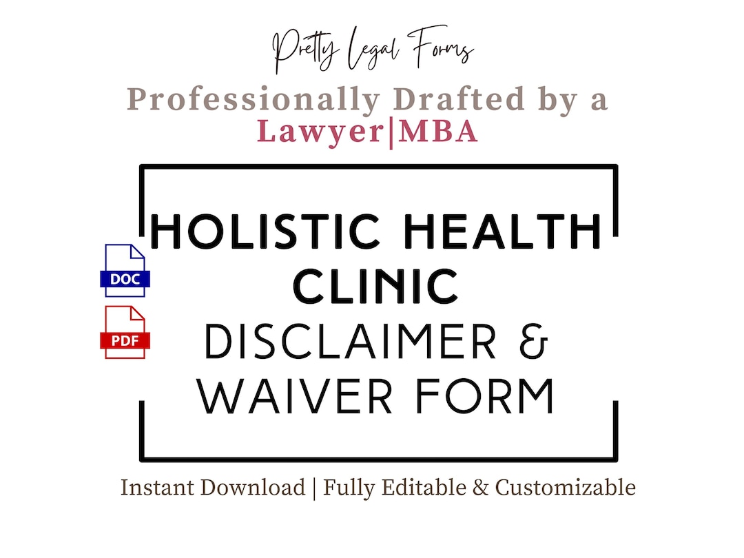 Holistic Health Waiver and Disclaimer Wellness Clinic Client Intake ...