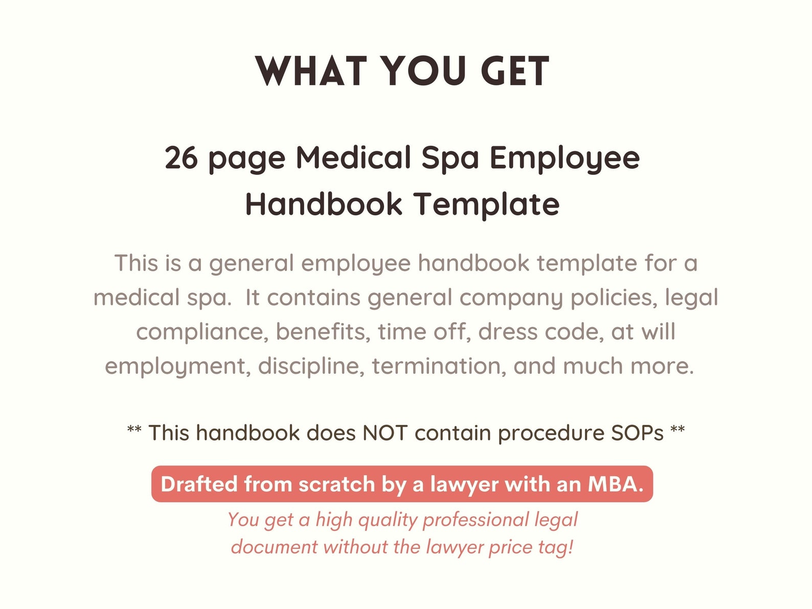 Medical Spa Employee Handbook, Med Spa Employee Manual, Spa Employee ...