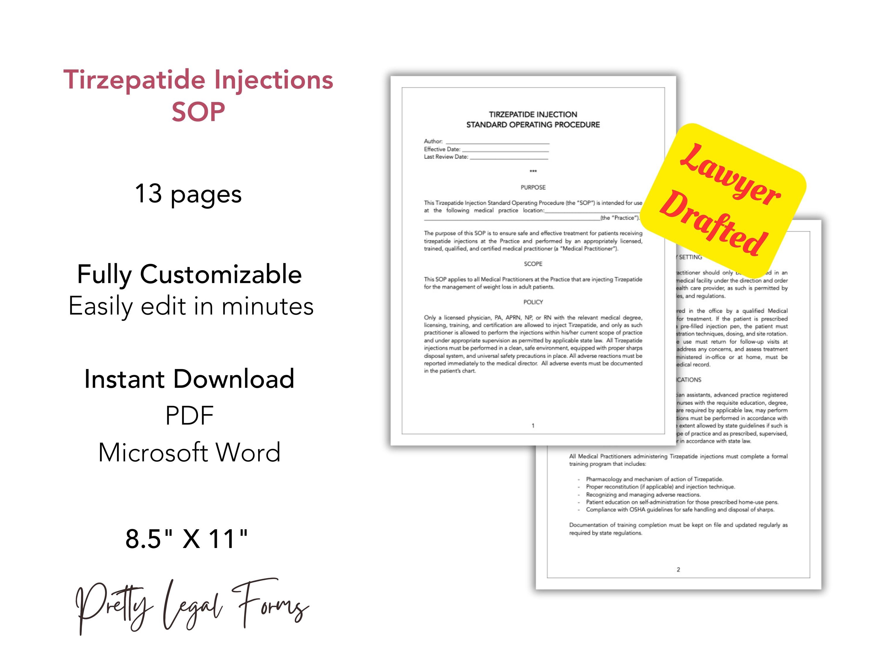 Tirzepatide SOP Weight Loss Injections GLP-1 Protocol Tirzepatide ...