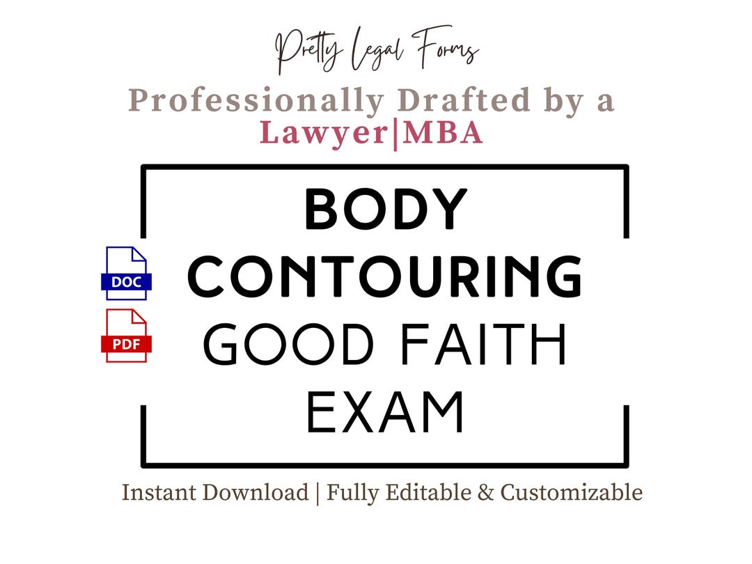 Body Sculpting Good Faith Exam Template Body Contouring GFE Esthetician ...