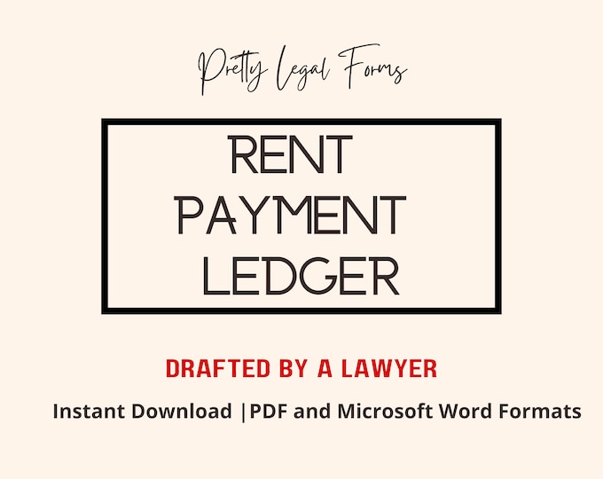 Printable Rent Payment Ledger, Monthly Rent Tracker, Rental Agreement ...