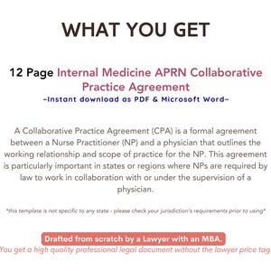 Internal Medicine APRN Collaborative Practice Agreement, NP ...