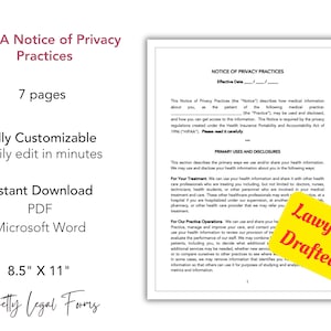 HIPAA Notice of Privacy Practices, HIPPA Forms, Med Spa Templates ...