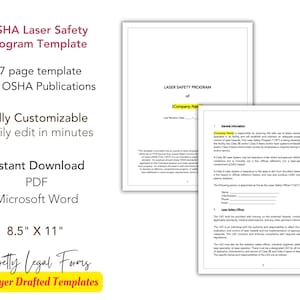 Laser Safety Program Template OSHA Compliance Medical Spa Safety Policy ...