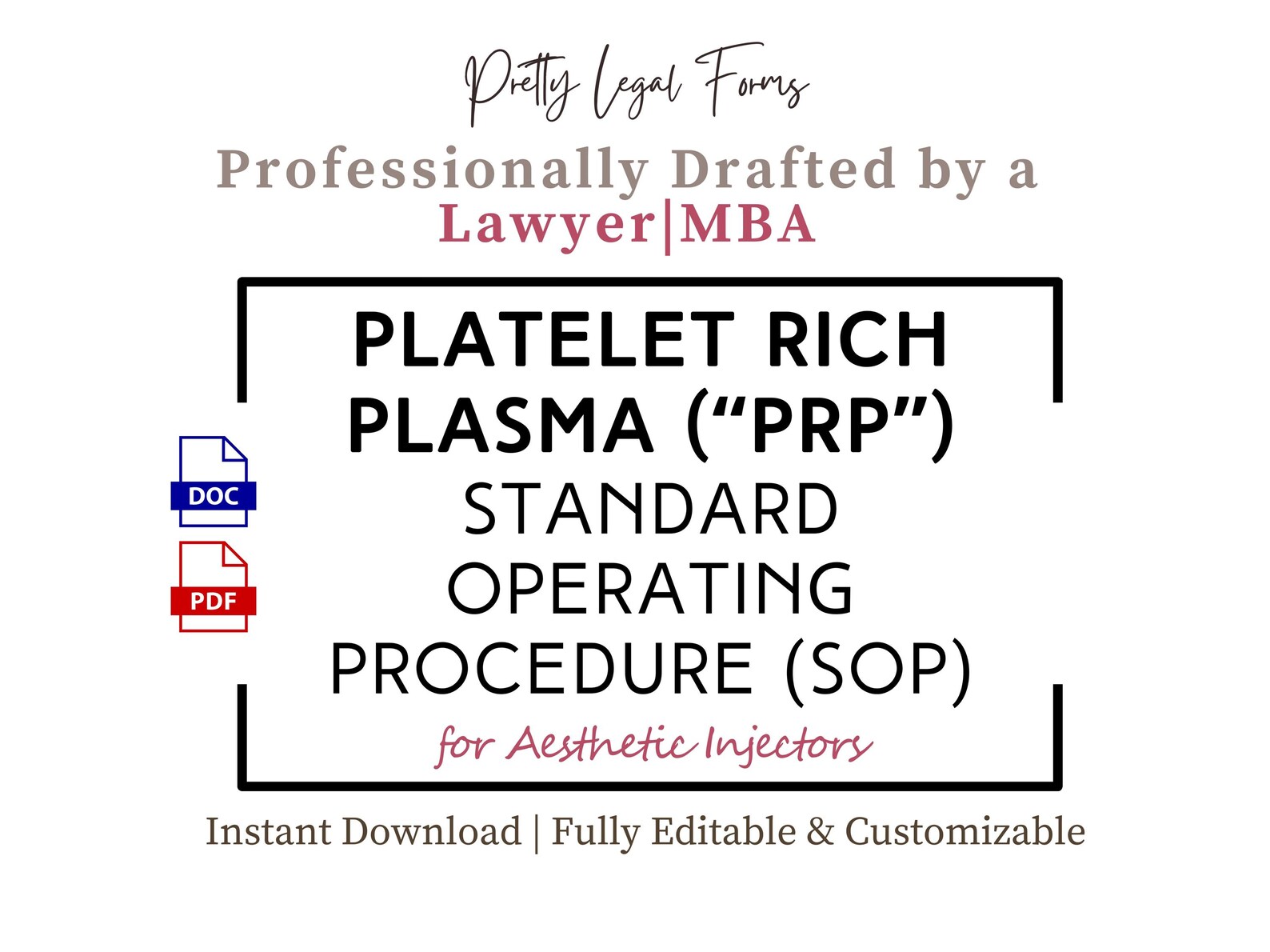 PRP SOP Protocol Template | Platelet Rich Plasma Injections Policy and ...