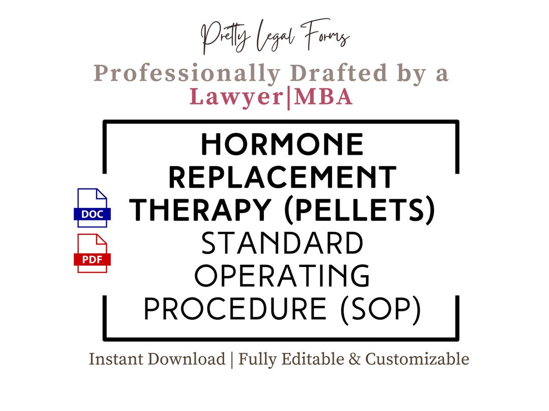 Hormone Replacement Therapy SOP HRT Protocol BHRT Pellets Policy and ...
