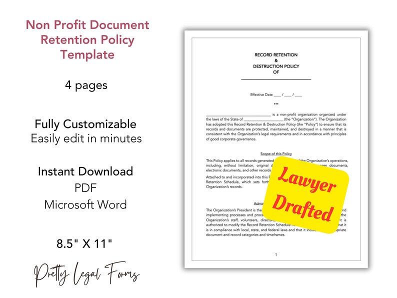 Non Profit Document Retention Policy, 501c3 Record Retention and ...