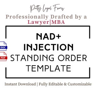 NAD+ Standing Order Template NAD Injections Protocol Medical Spa Sop ...
