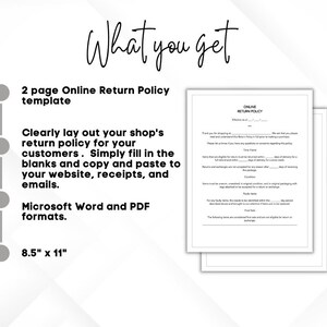Online Return Policy Template, Return and Refund Policy for Online E ...