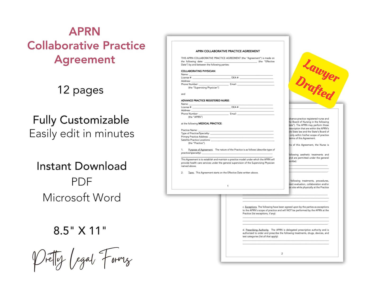 APRN Collaborative Practice Agreement Nurse Practitioner Collaborating ...