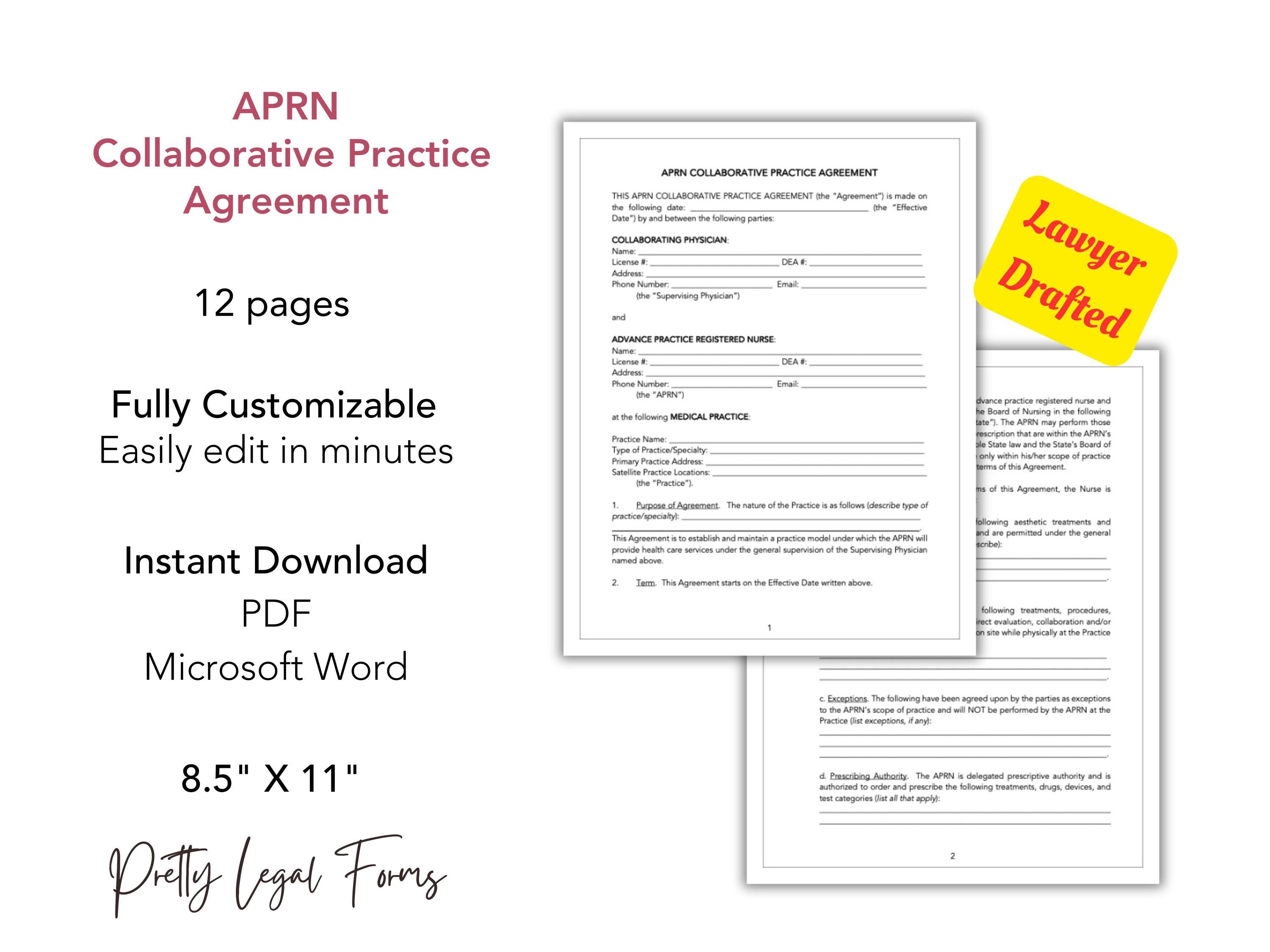 APRN Collaborative Practice Agreement Nurse Practitioner Collaborating ...