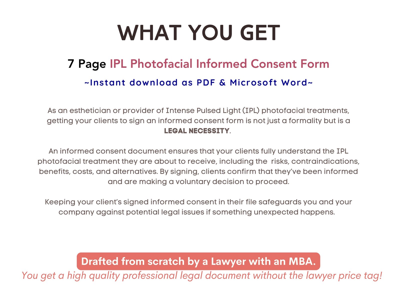 IPL Photofacial Consent Form Esthetician Facial Consultation Form ...