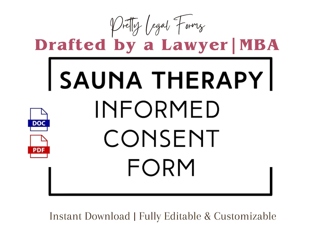 Sauna Informed Consent Template, Sauna Therapy Intake, Spa Consent Form ...